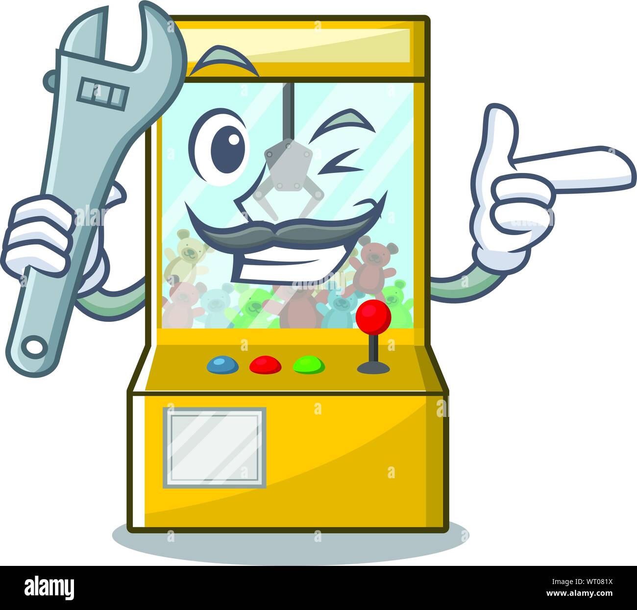 Mechanic miniature crane game in shape characters vector illustration ...