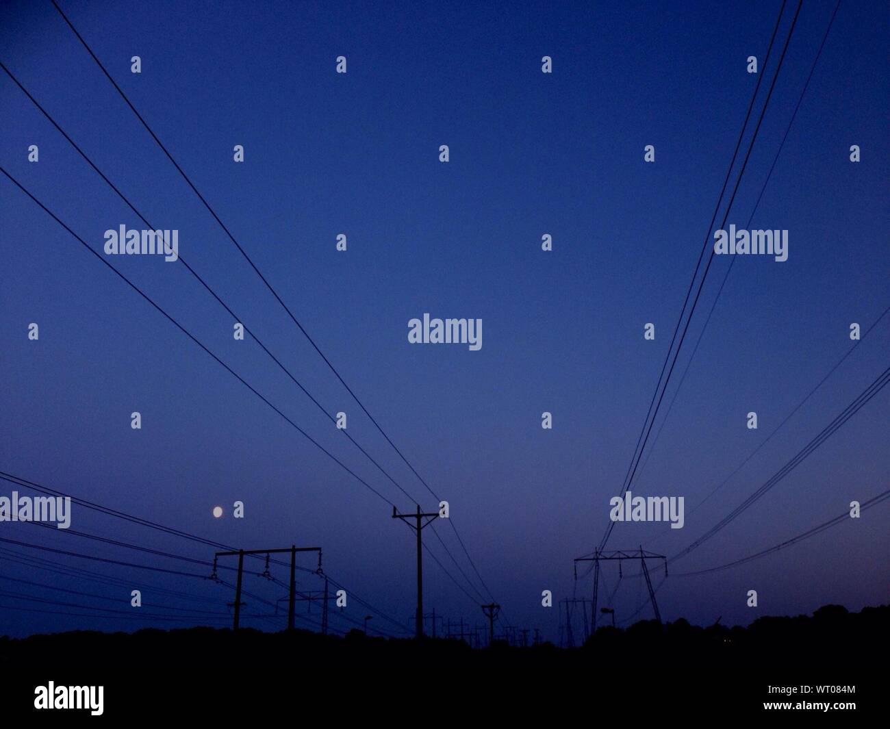 Pylon And Full Moon High Resolution Stock Photography and Images - Alamy