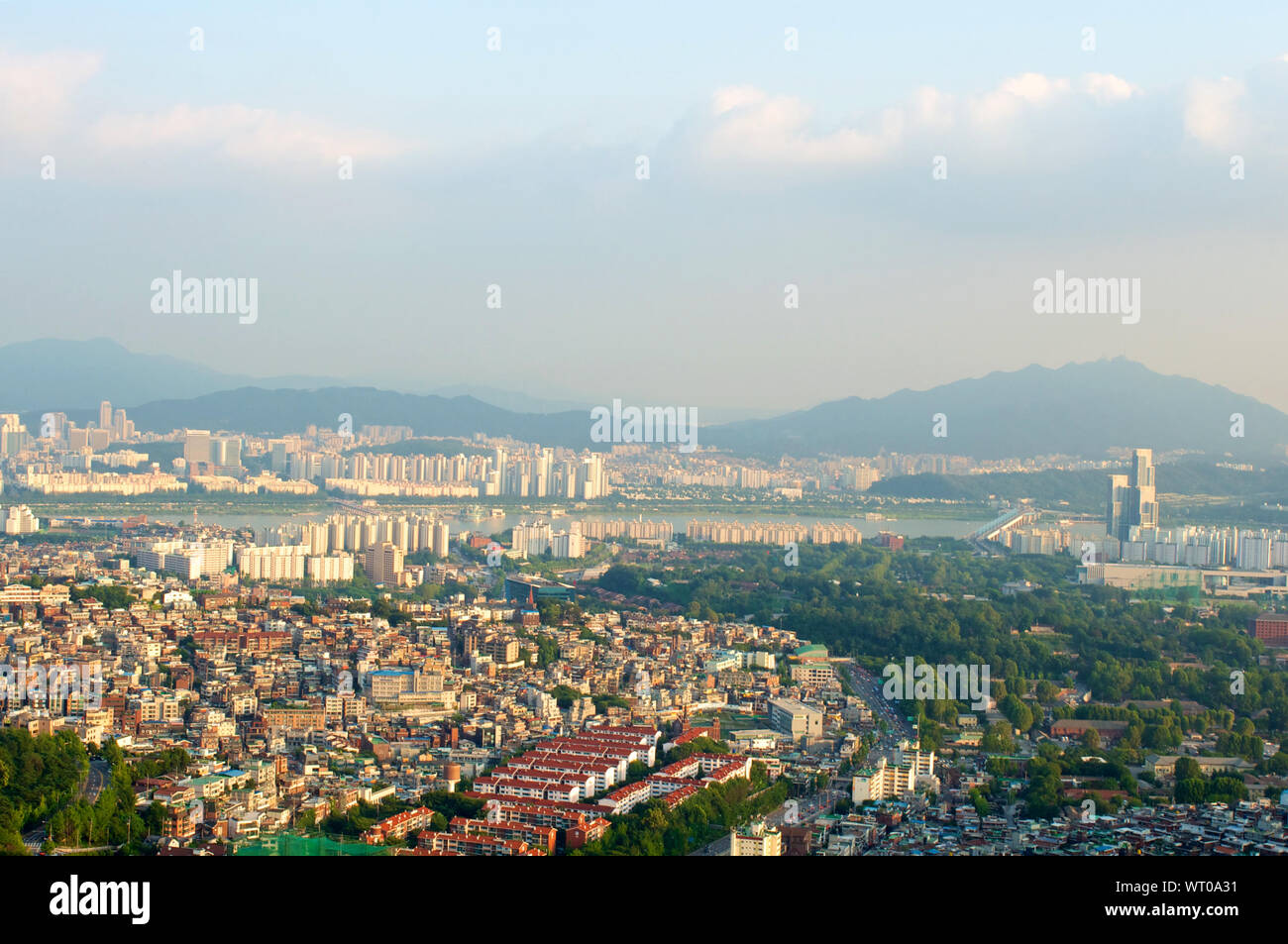 Seoul city street view from top in summer in Korea Stock Photo - Alamy