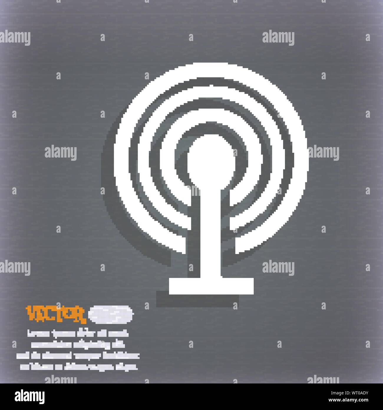 Wifi sign. Wi-fi symbol. Wireless Network icon zone. On the blue-green ...