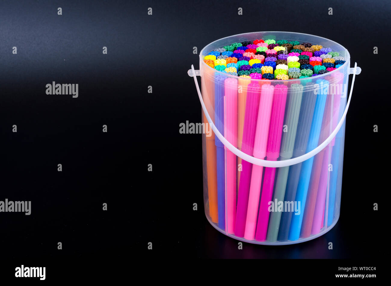 Many colored markers in package. Studio Photo Stock Photo - Alamy