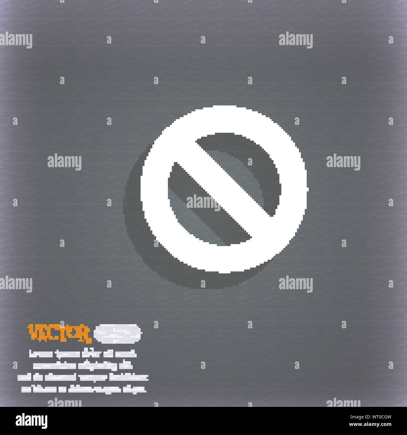 Stop sign icon. Prohibition symbol. No sign. On the blue-green abstract ...
