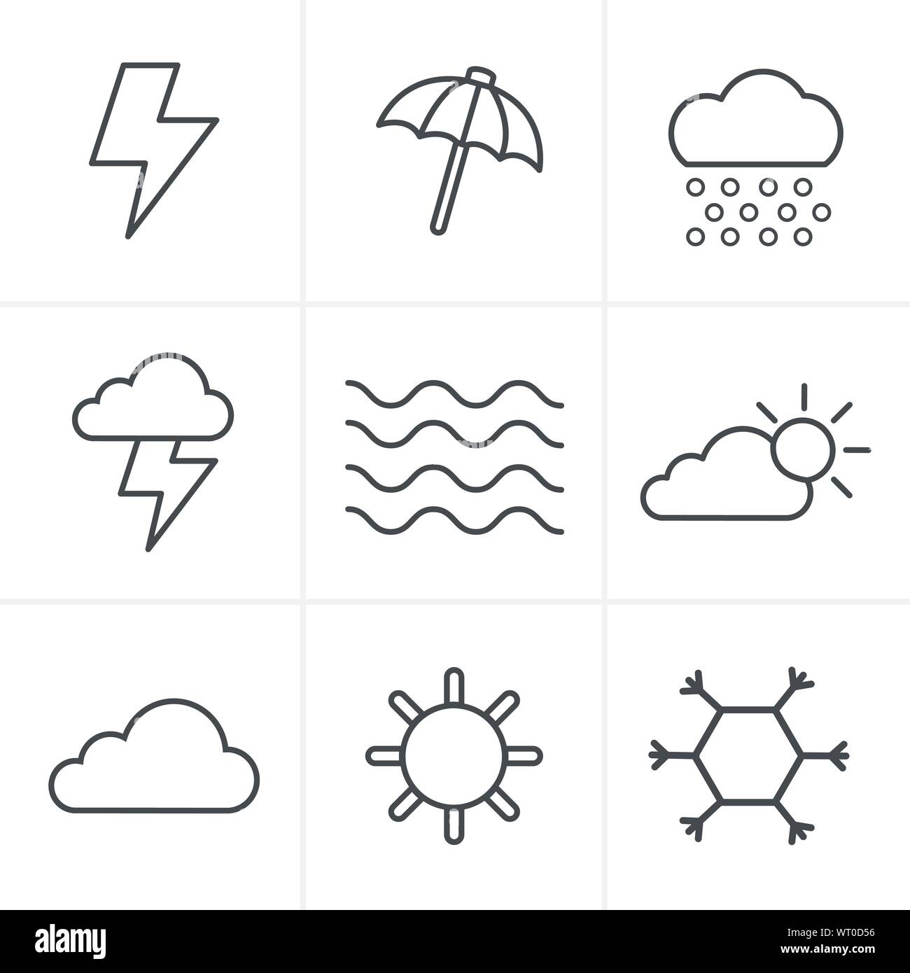 Line Icons Style weather Icons Set, Vector Design Stock Vector Image ...