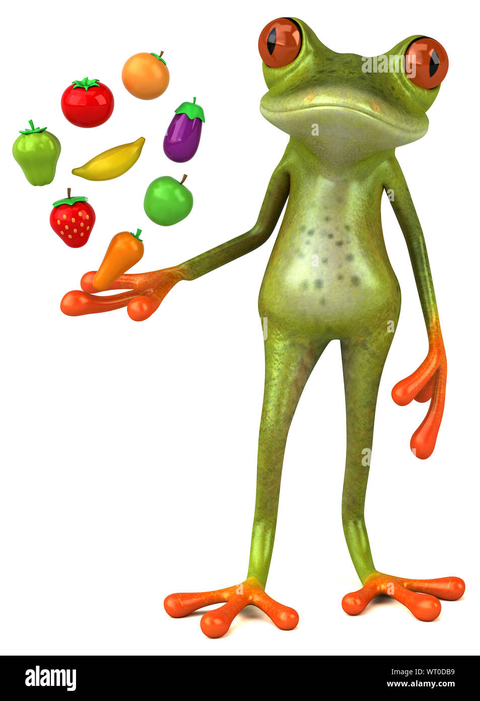 Fun frog - 3D Illustration Stock Photo - Alamy