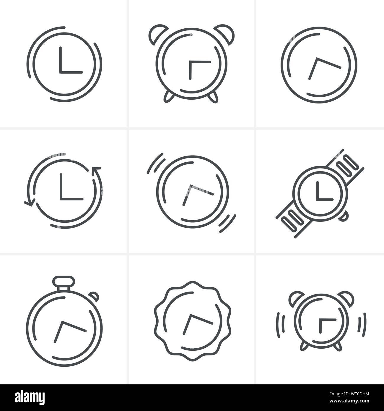 Line Icons Time Clock Icons Set, Vector Design Stock Vector Image & Art ... Line Icons Time Clock Icons Set, Vector Design Stock Vector Image & Art ...