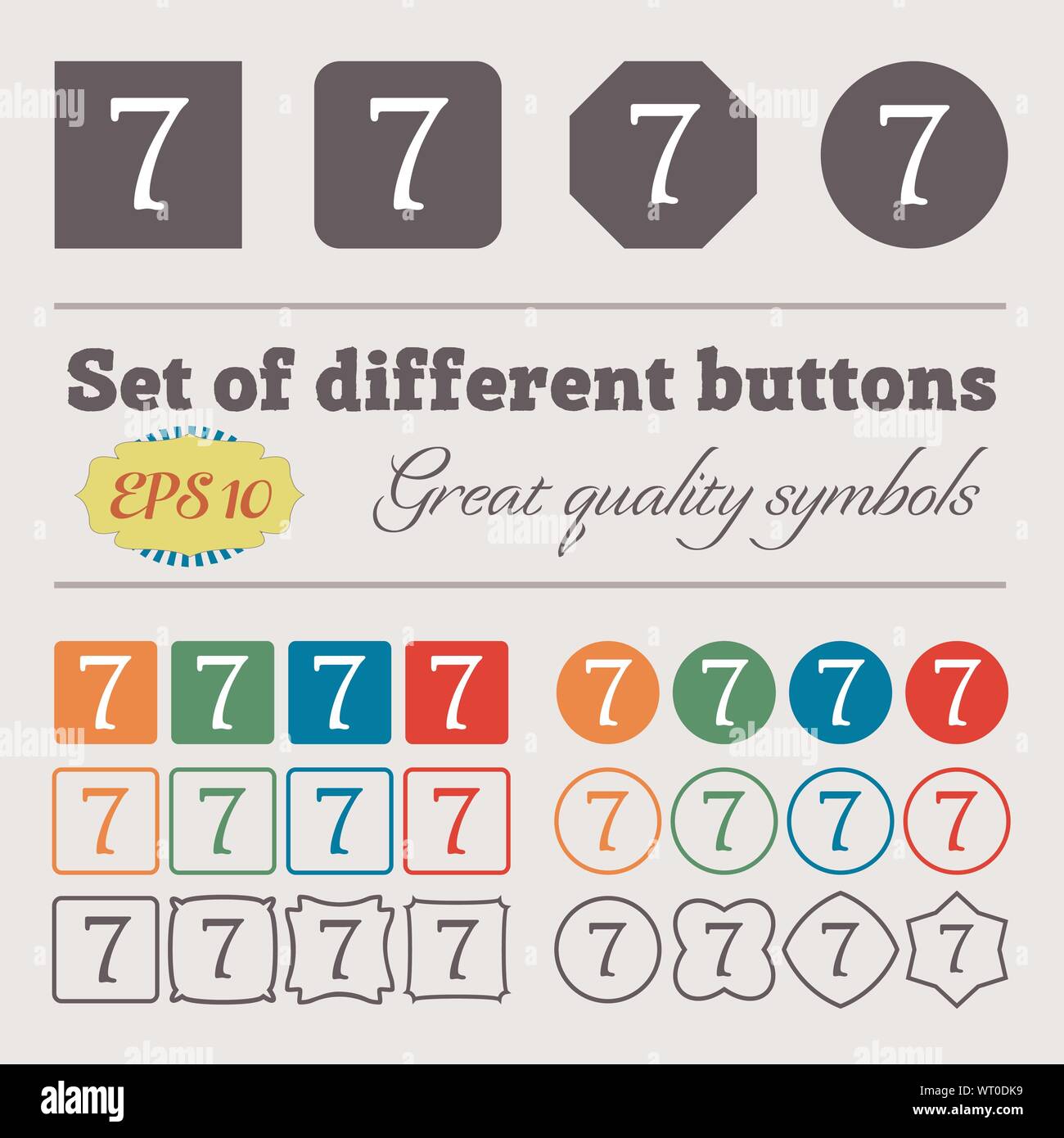 Number seven icon sign big hi-res stock photography and images - Alamy