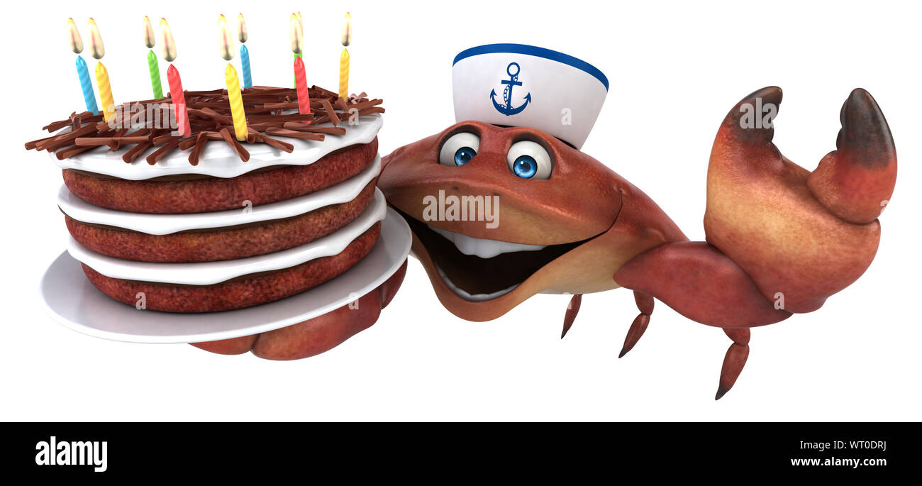 Fun crab - 3D Illustration Stock Photo - Alamy