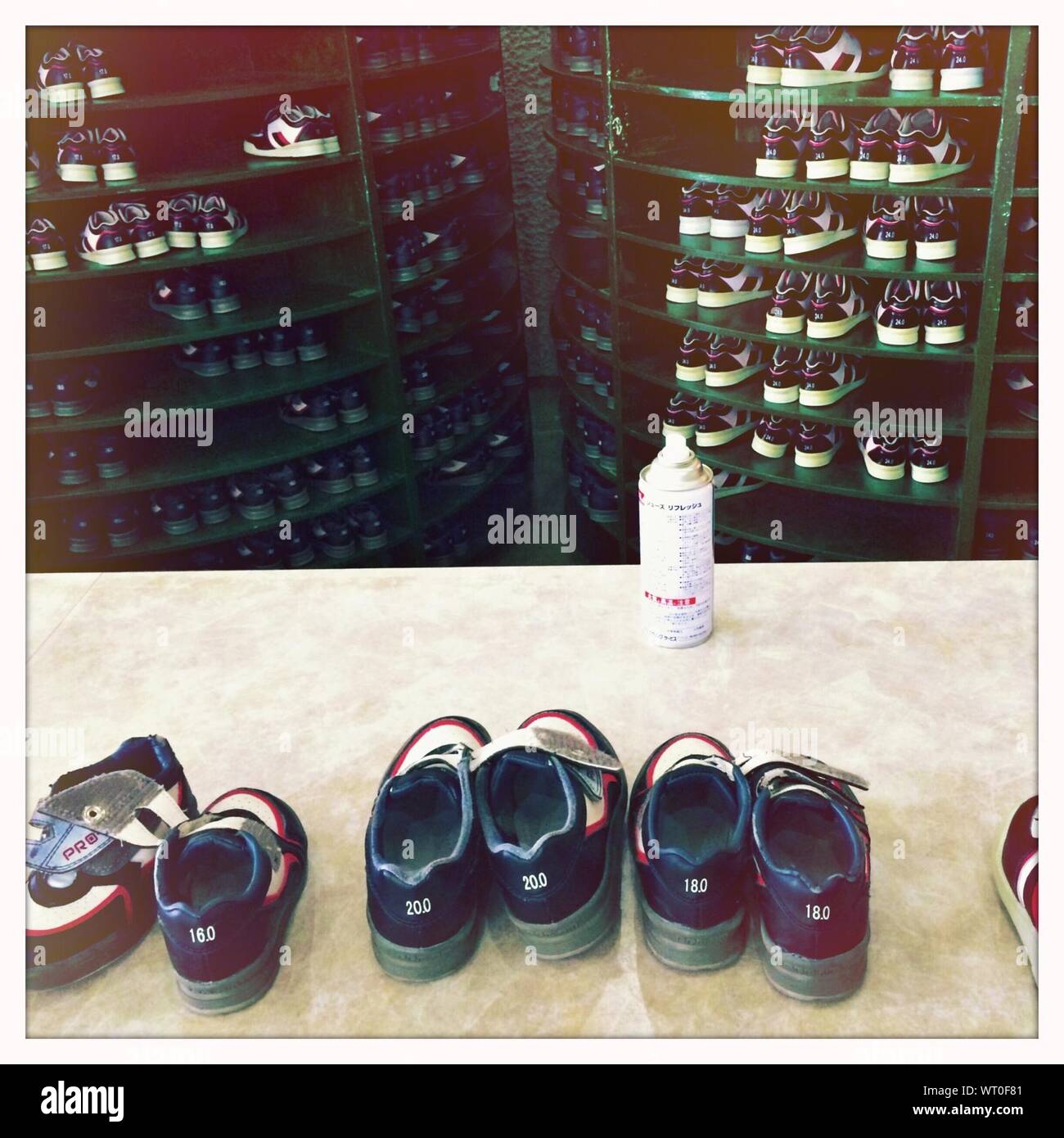 Bowling shoe rack hi-res stock photography and images - Alamy