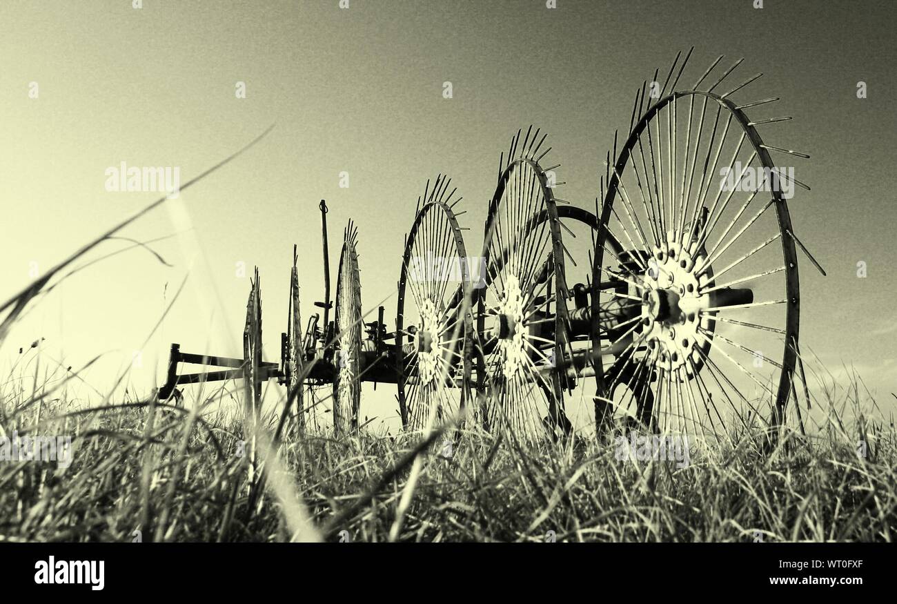 The old hay rake hi-res stock photography and images - Alamy