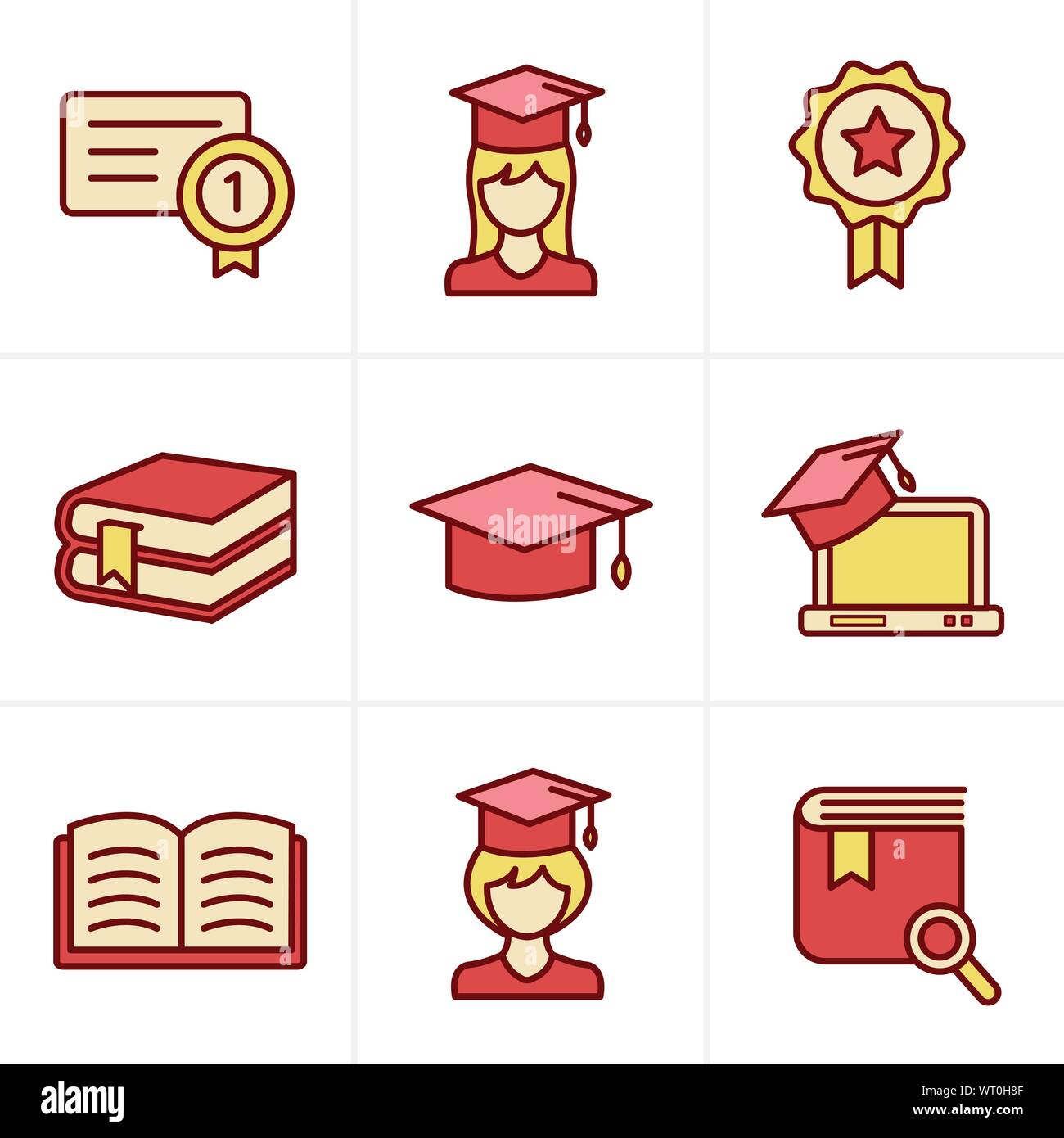 Icons Style Education icons set Stock Vector Image & Art - Alamy