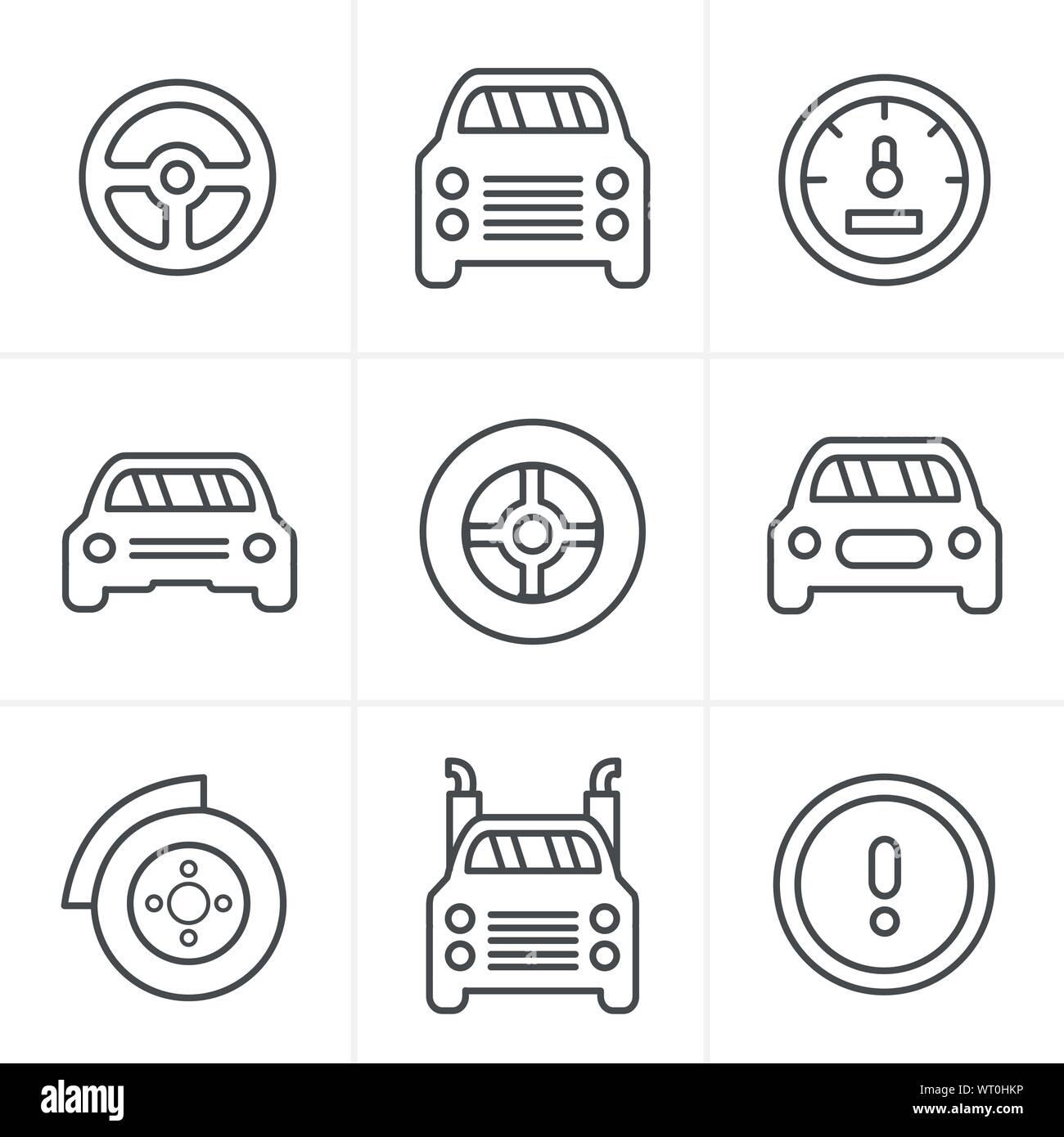 Line Icons Style Car Icons Set, Vector Design Stock Vector Image & Art ...
