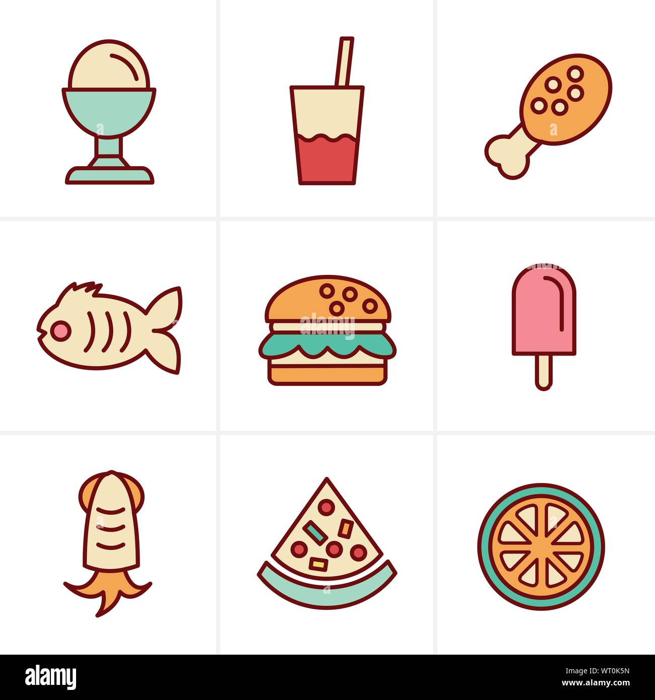 Icons Style Food Icons Set, Vector Design Stock Vector Image & Art - Alamy