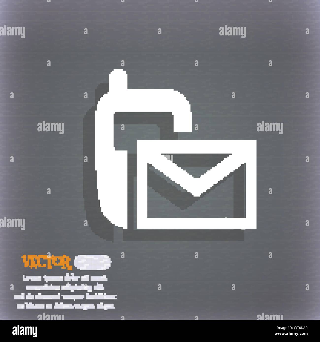Mail icon. Envelope symbol. Message sms sign. On the blue-green ...