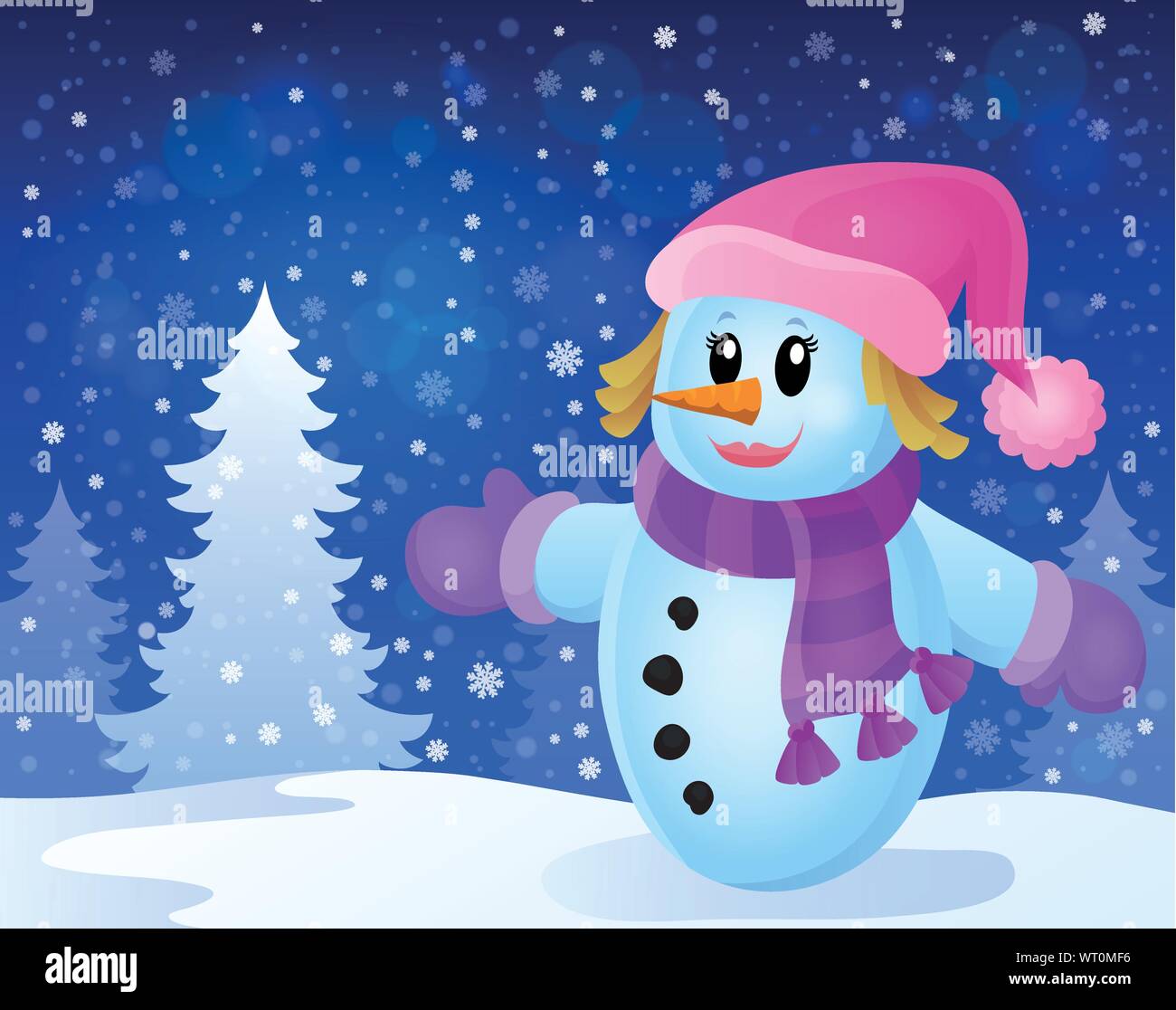 Winter snowwoman topic image 3 Stock Vector Image & Art - Alamy