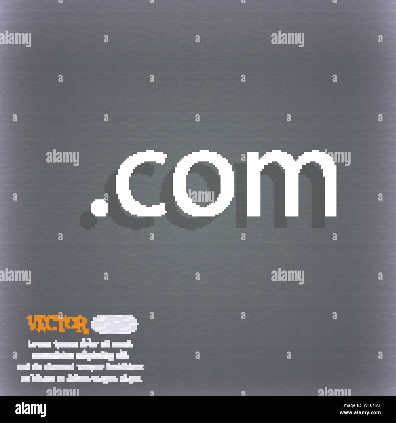 Domain COM sign icon. Top-level internet domain symbol. On the blue ...