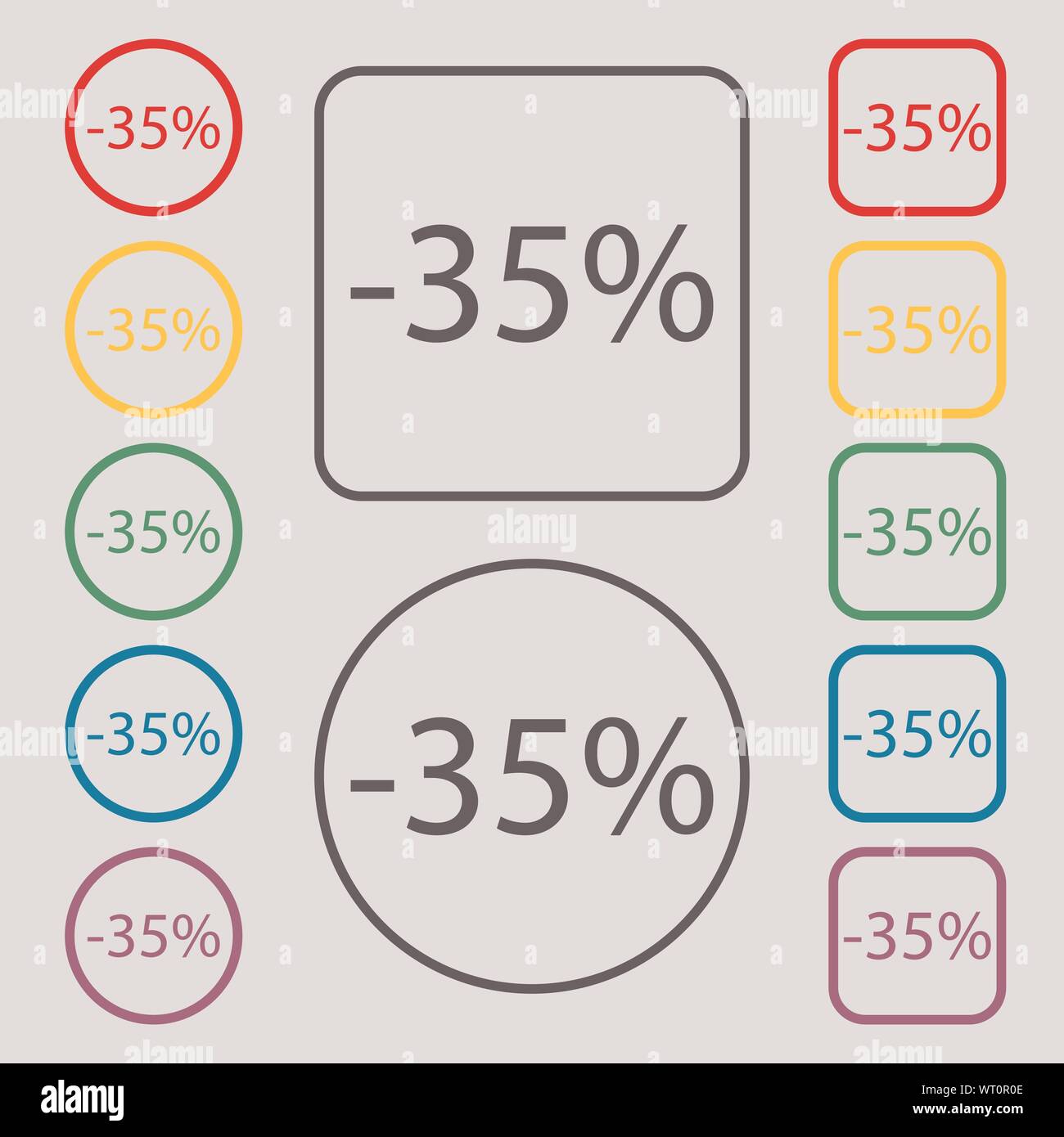 35 percent discount sign icon. Sale symbol. Special offer label ...