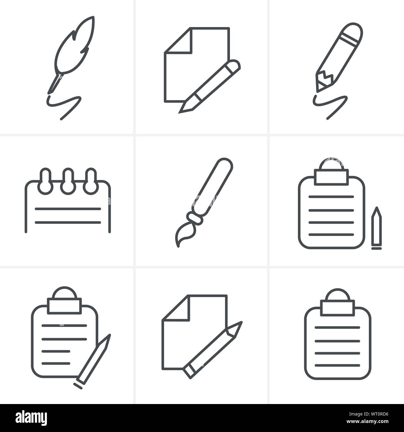 Line Icons Style Writing icons Stock Vector Image & Art - Alamy