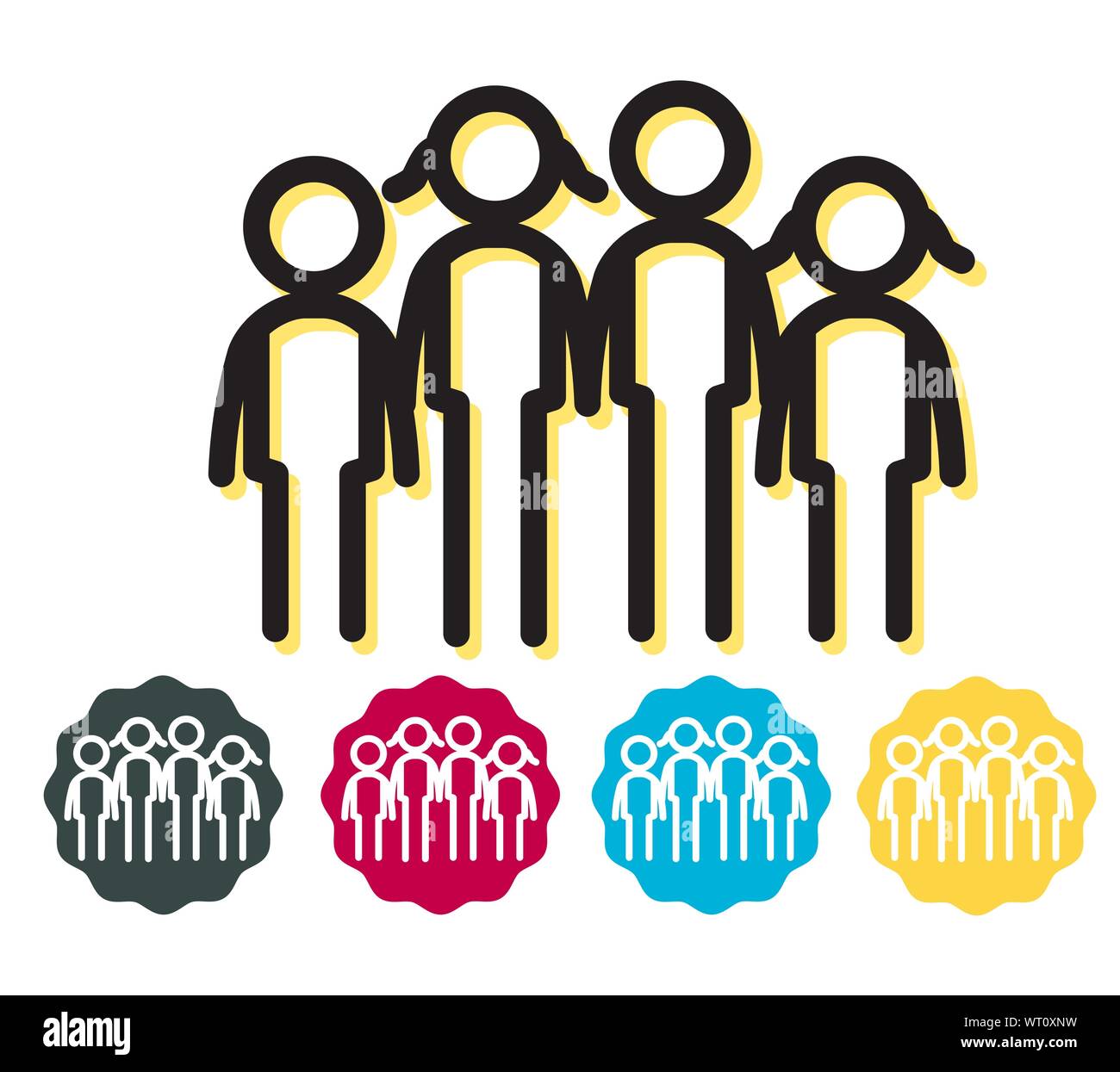 Group of Children Icon as EPS 10 File Stock Vector Image & Art - Alamy