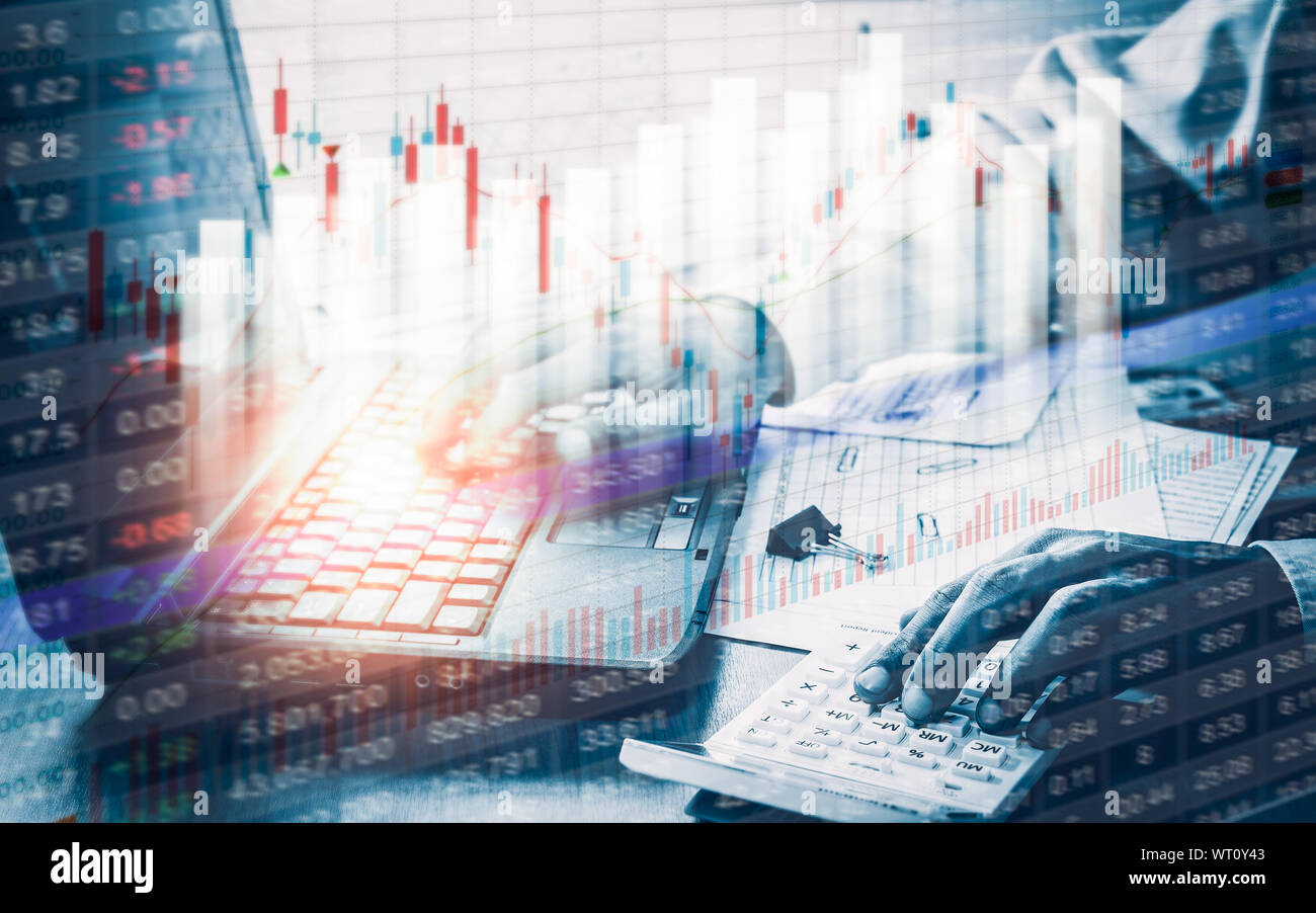 Businessman working with Stock market chart in office. Business trading ...