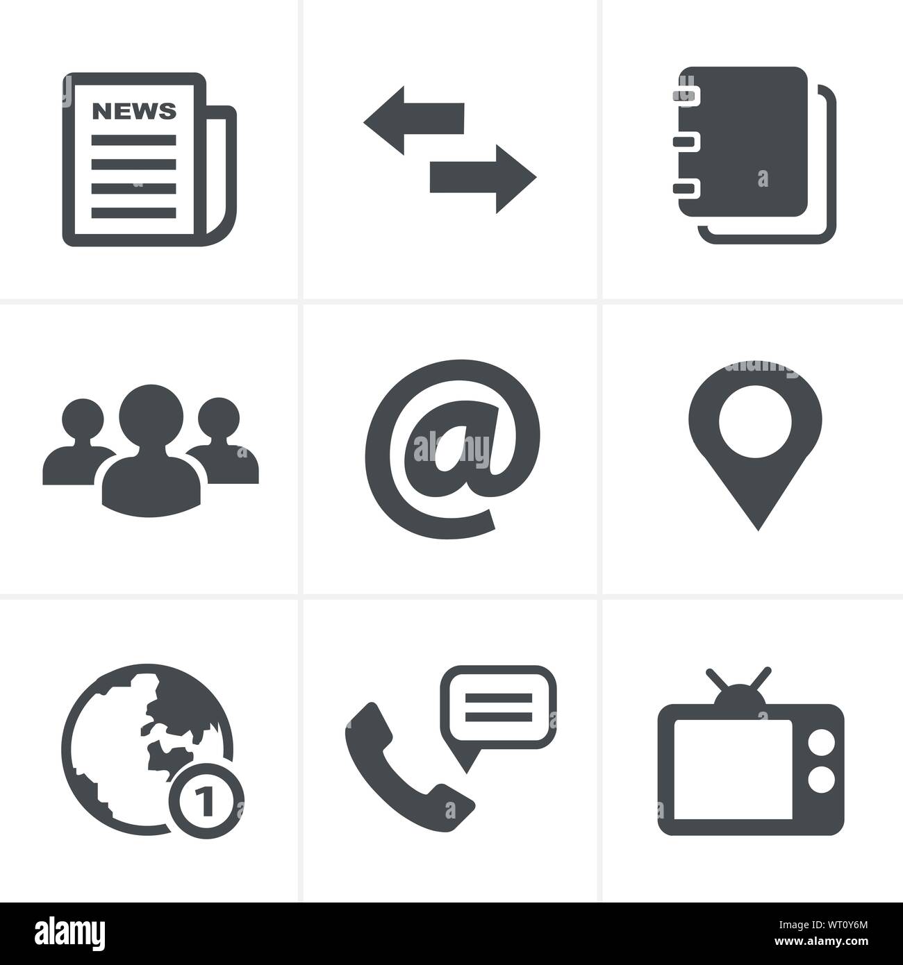 Media and communication icons Stock Vector Image & Art - Alamy