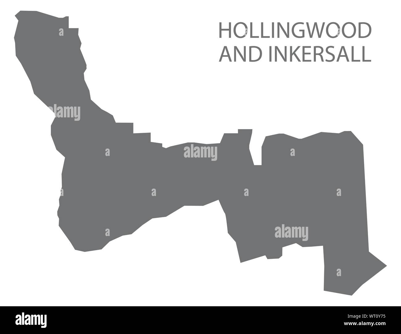 Hollingwood and Inkersall grey ward map of Chesterfield district in ...