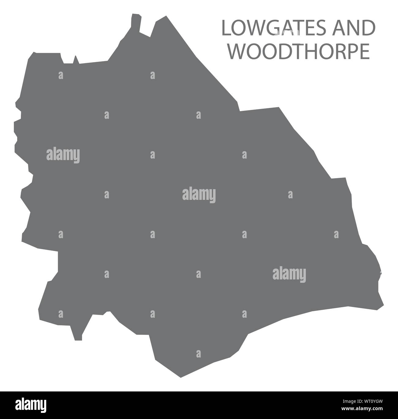 Lowgates and Woodthorpe grey ward map of Chesterfield district in East ...