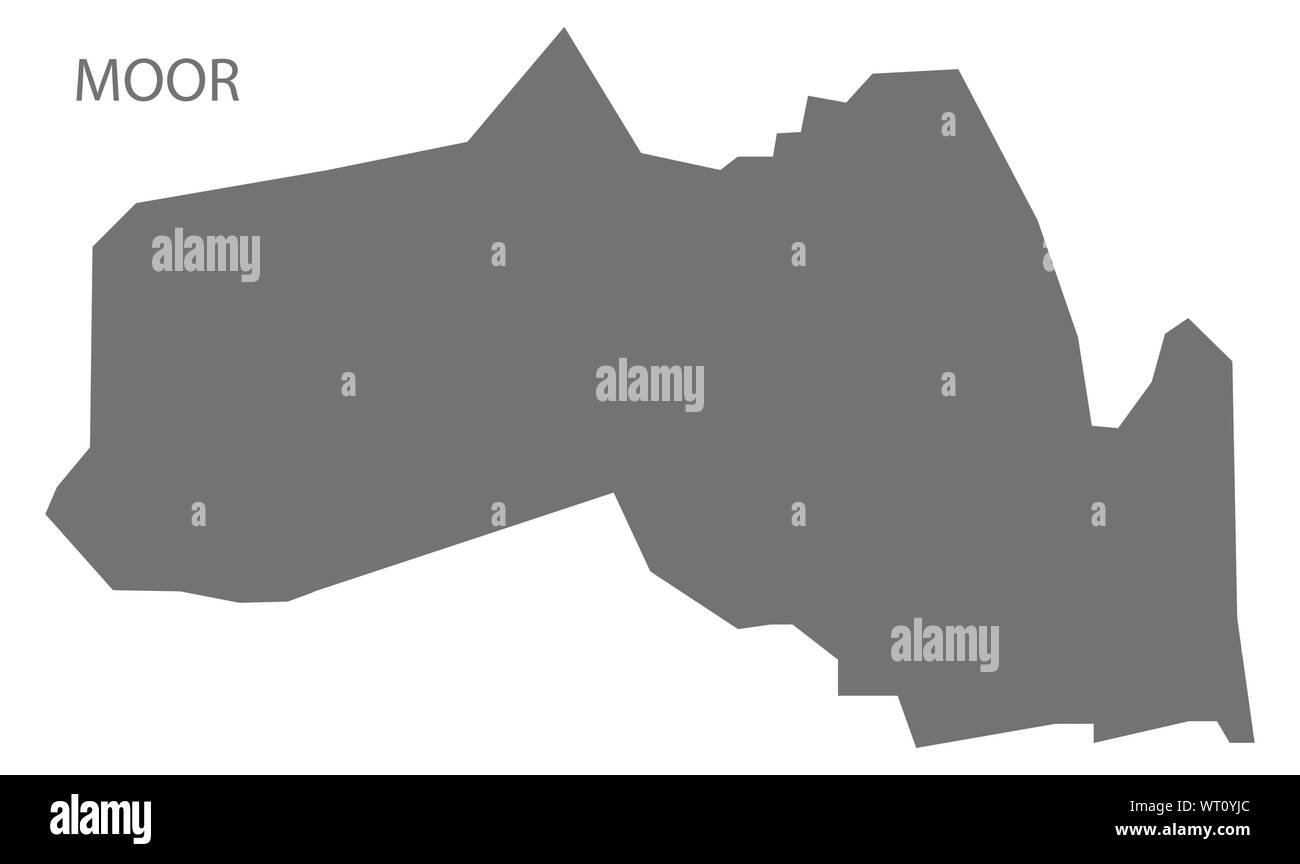 Moor grey ward map of Chesterfield district in East Midlands England UK ...
