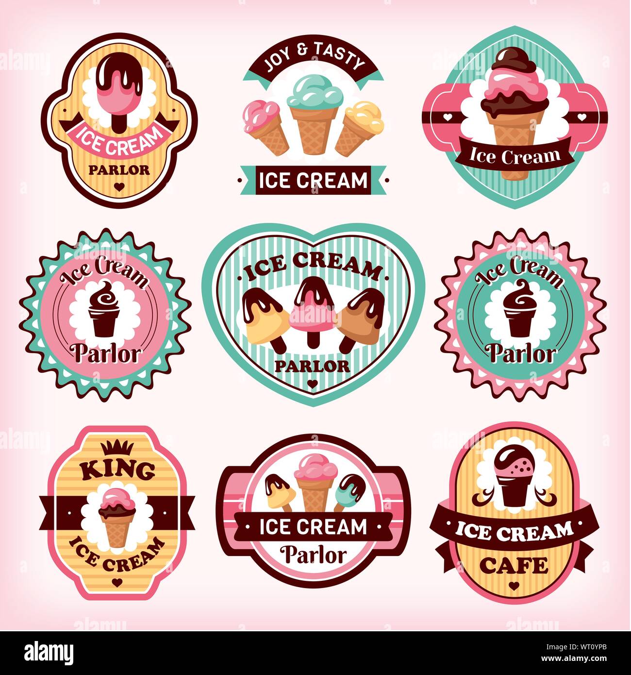 Set of ice cream labels Stock Vector Image & Art - Alamy