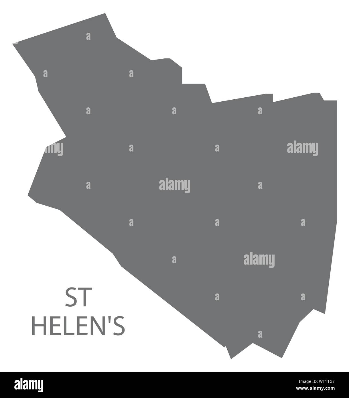St Helens grey ward map of Chesterfield district in East Midlands ...