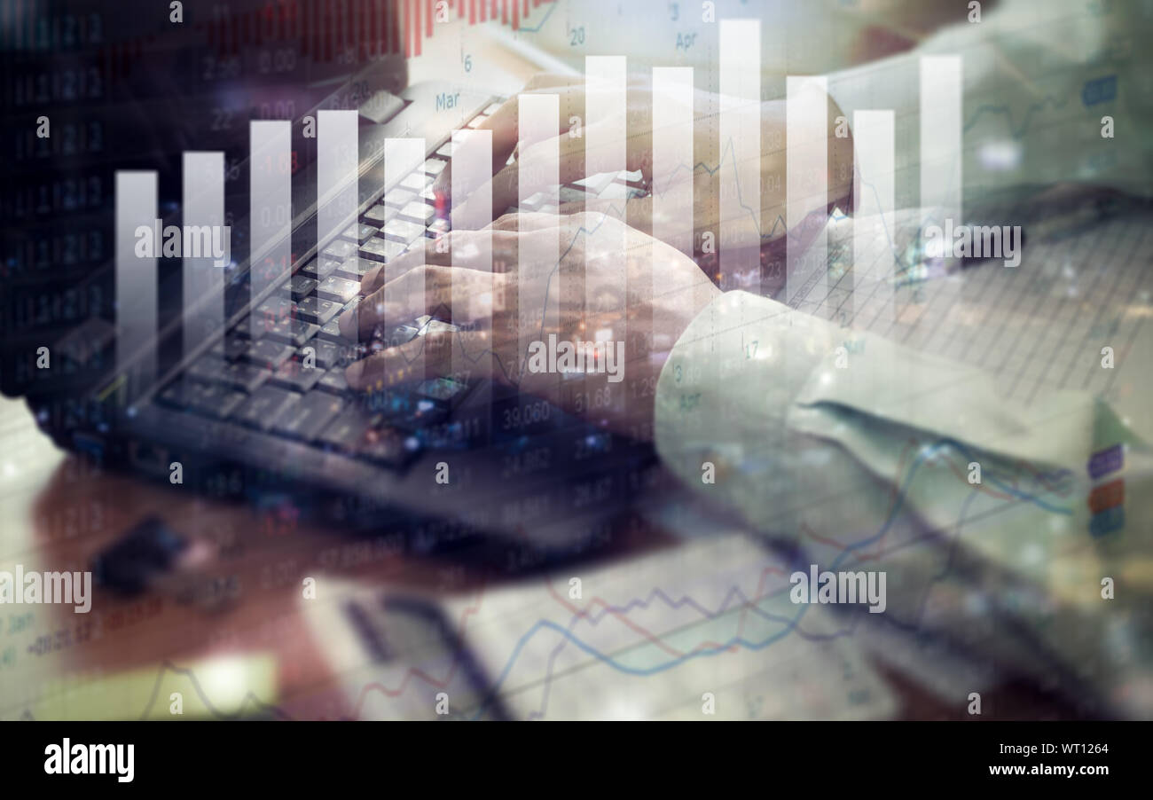 Businessman working with Stock market chart in office. Business trading ...