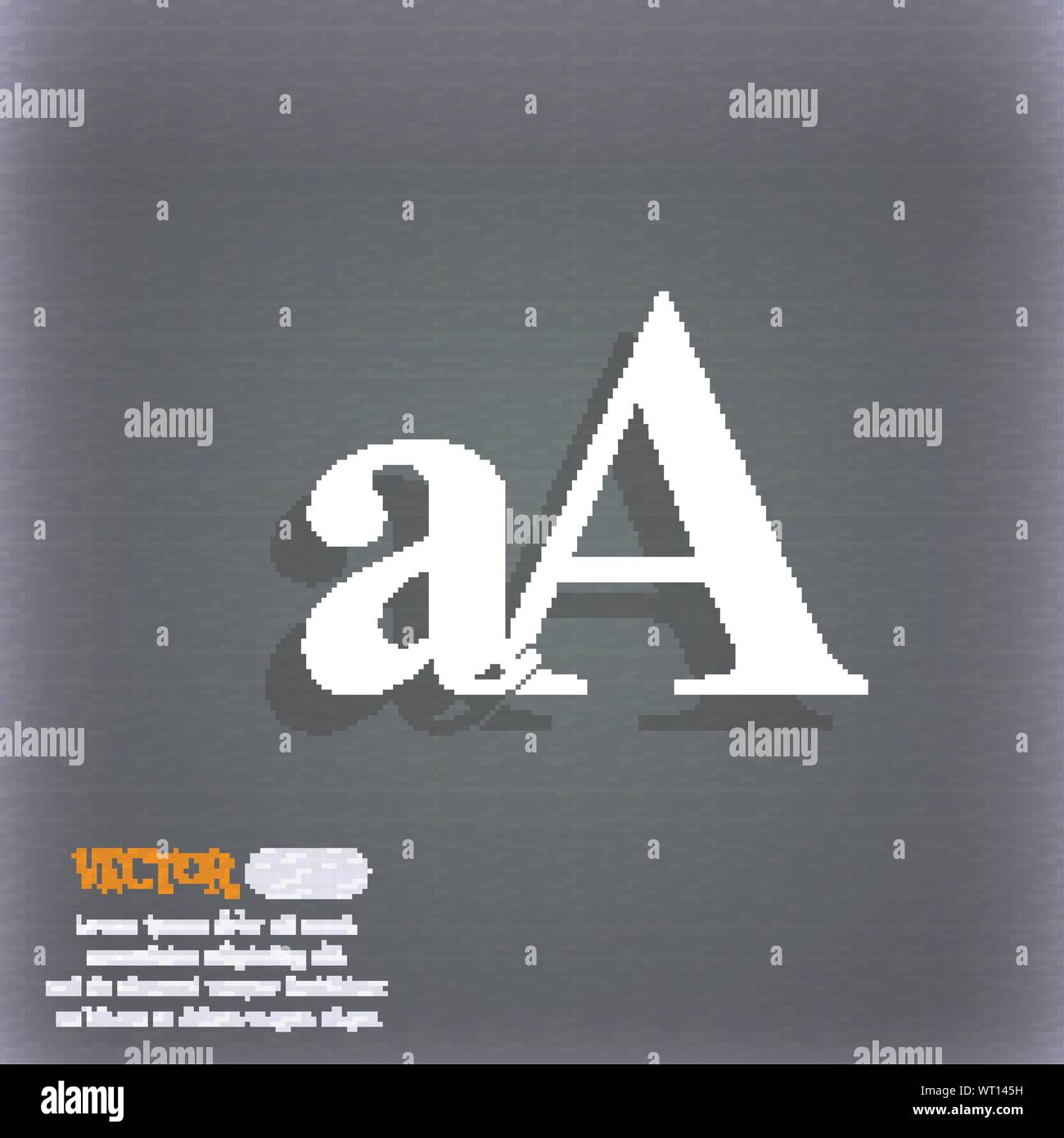 Enlarge font, aA icon sign. On the blue-green abstract background with ...