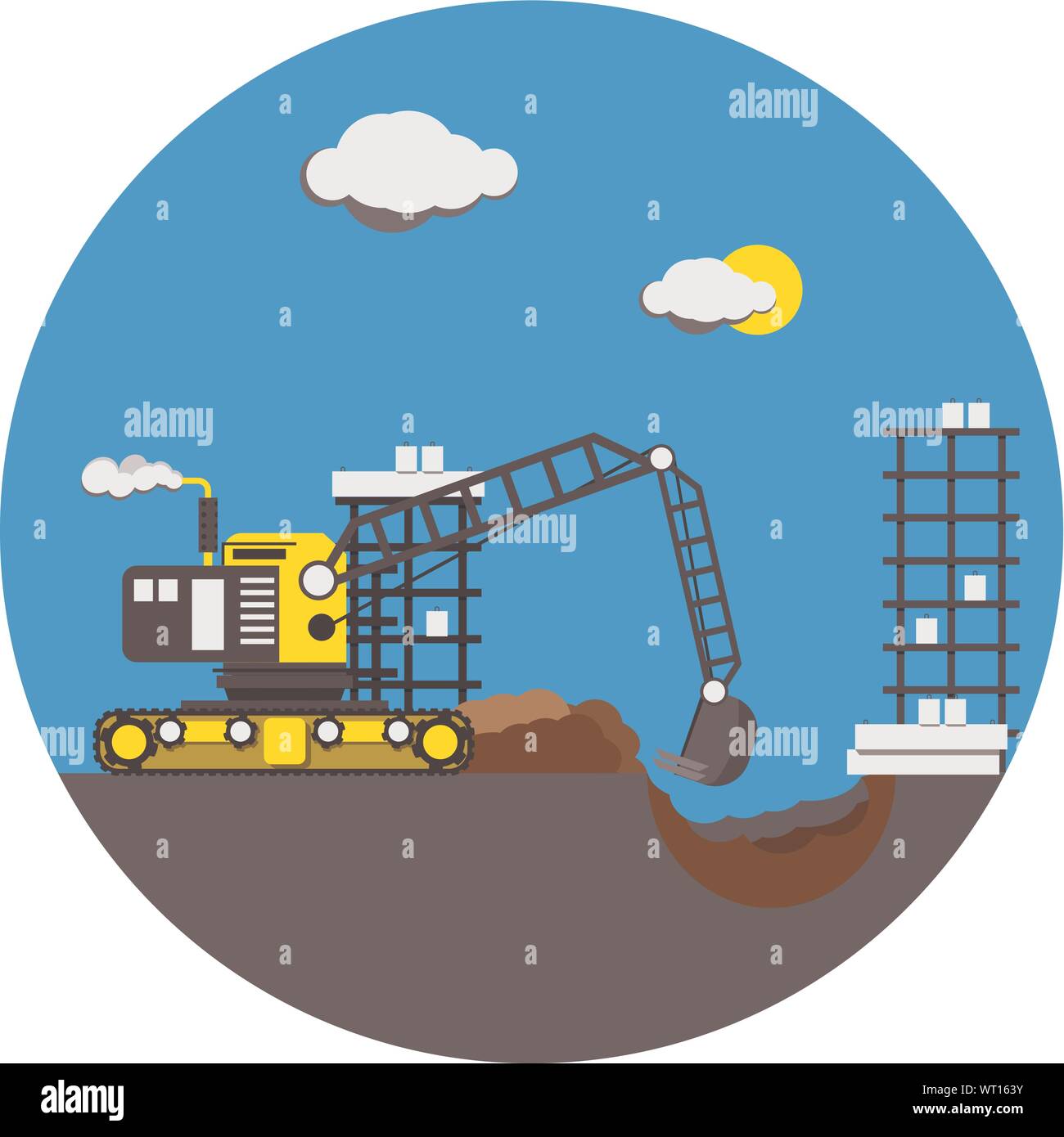 Colorful picture of digger Stock Vector Image & Art - Alamy