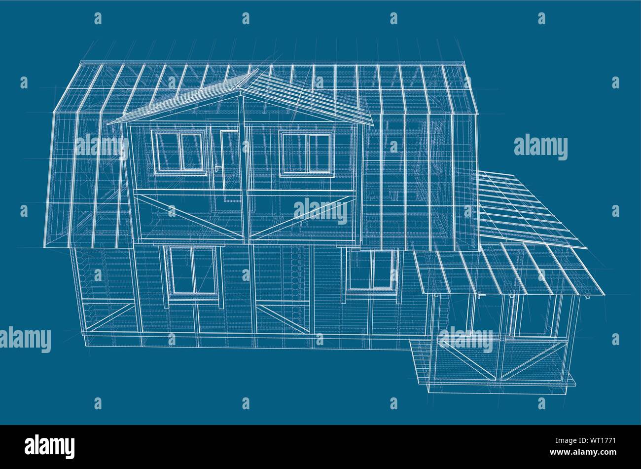 House sketch. Vector rendering of 3d Stock Vector Image & Art - Alamy