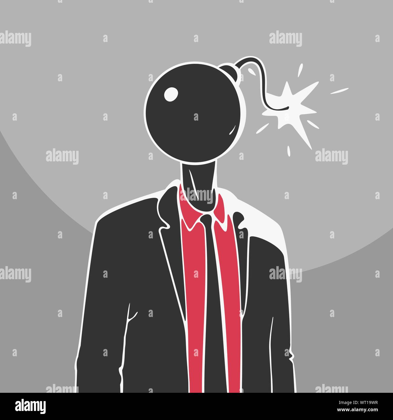 Man Head Bomb Caricature Concept Stock Vector Image & Art - Alamy