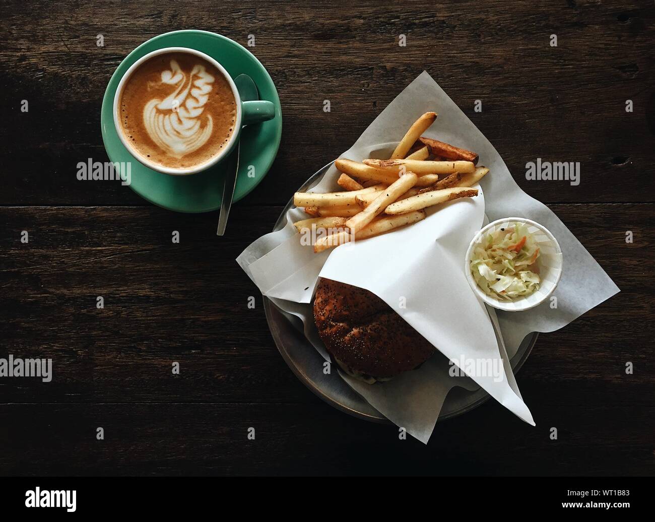 Burger fries coffee hi-res stock photography and images - Alamy