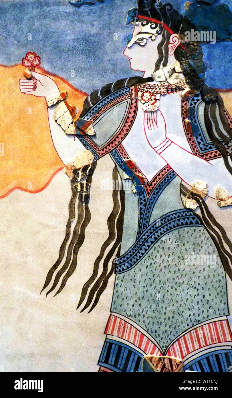 mosaic, fresco, ancient, Greece, Minoic, Mycenaean Stock Photo - Alamy