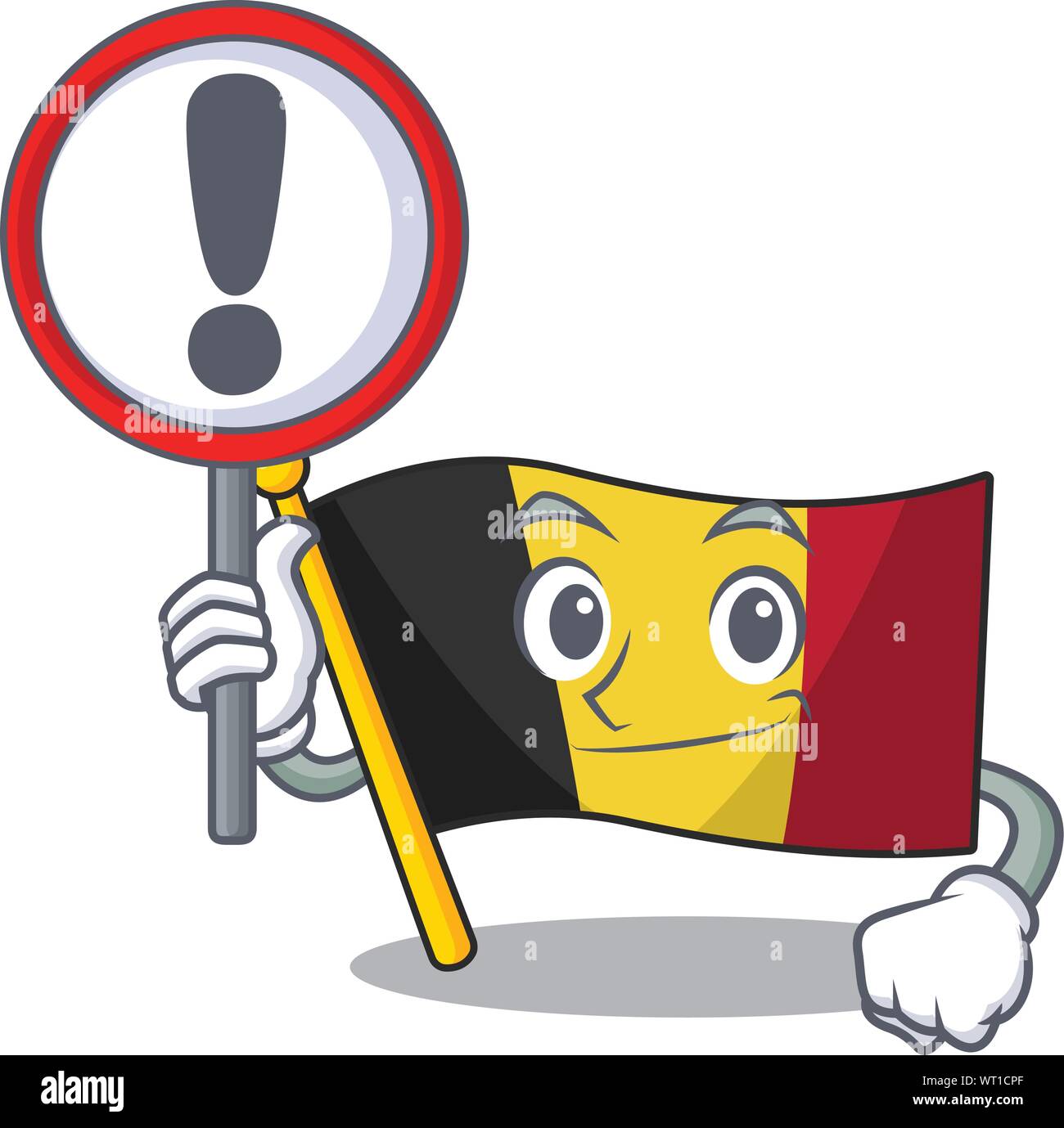 With sign flag belgium character shaped the mascot vector illustration ...