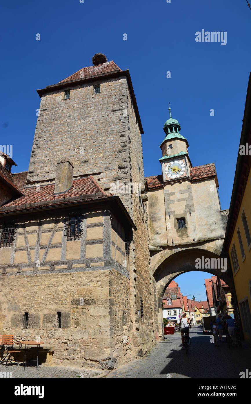 Rothenburg, Germany – View in the historical town of Rothenburg on the ...