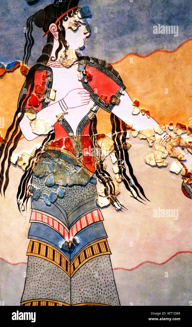 mosaic, fresco, ancient, Greece, Minoic, Mycenaean Stock Photo - Alamy