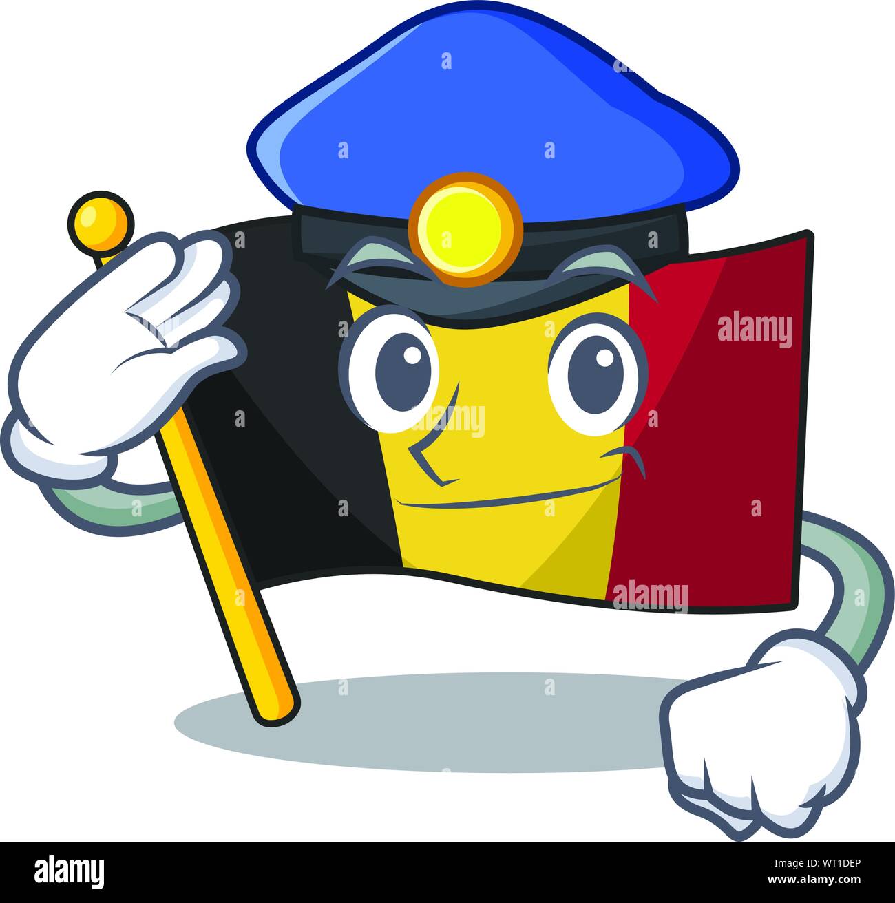 Police flag belgium character shaped the mascot vector illustration ...