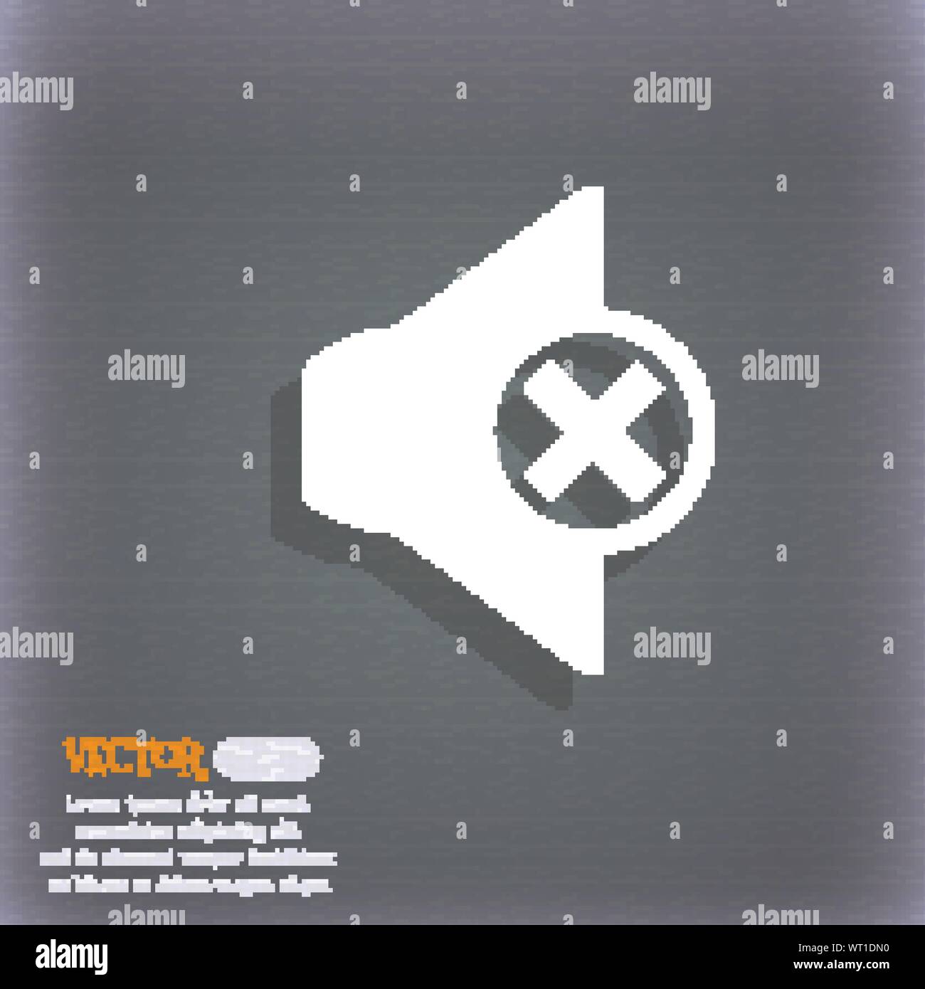 Mute speaker sign icon. Sound symbol. On the blue-green abstract ...