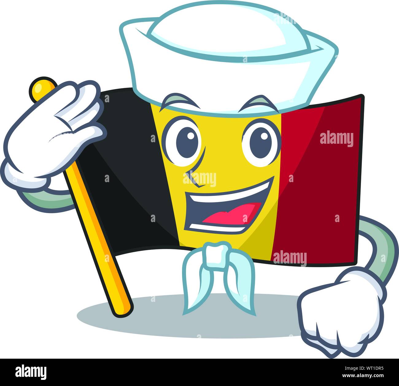 Sailor flag belgium character shaped the mascot vector illustration ...