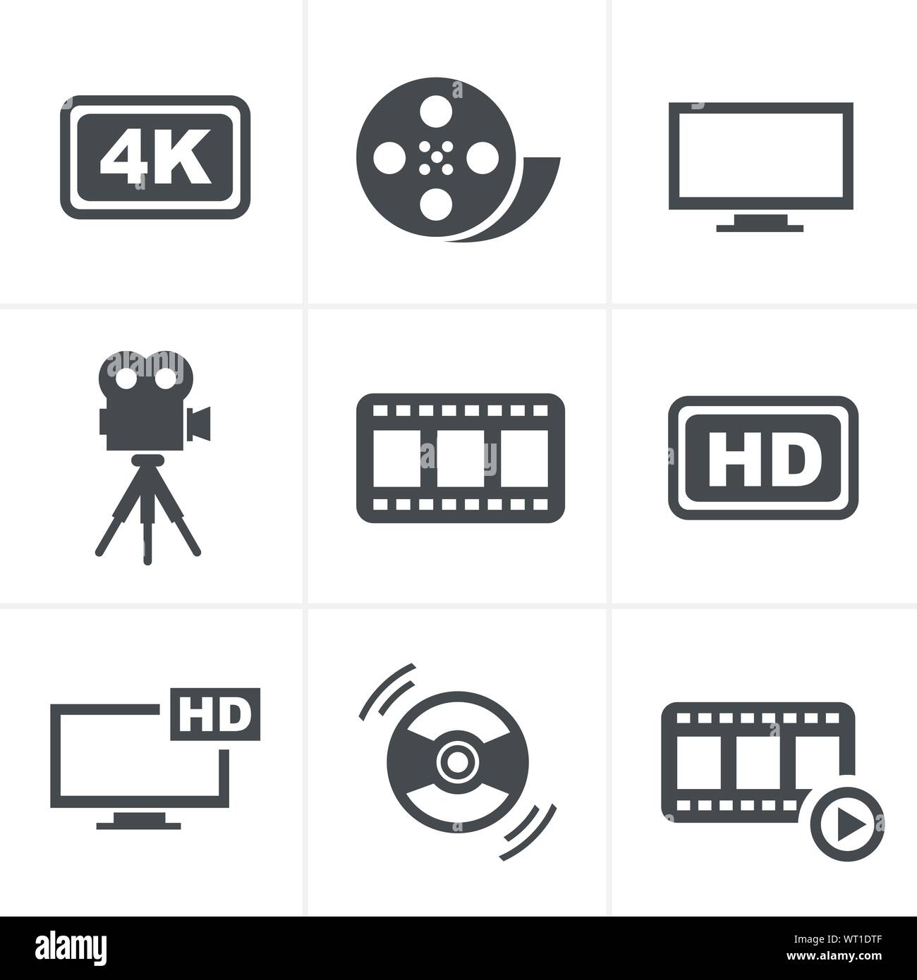 Movie icons set Stock Vector Image & Art - Alamy
