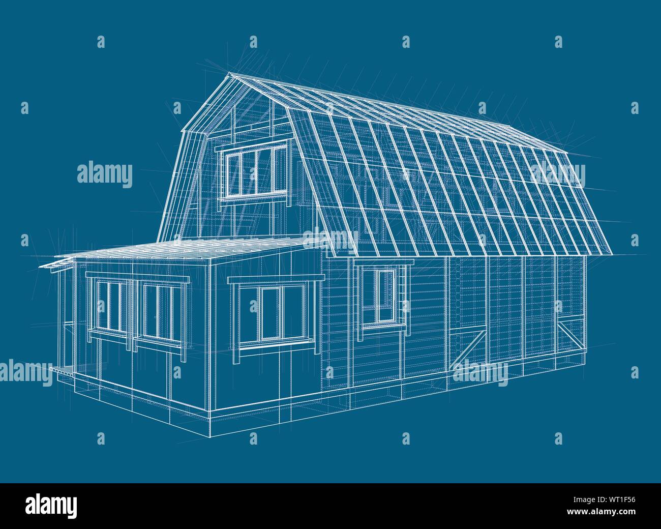 House sketch. Vector rendering of 3d Stock Vector Image & Art - Alamy