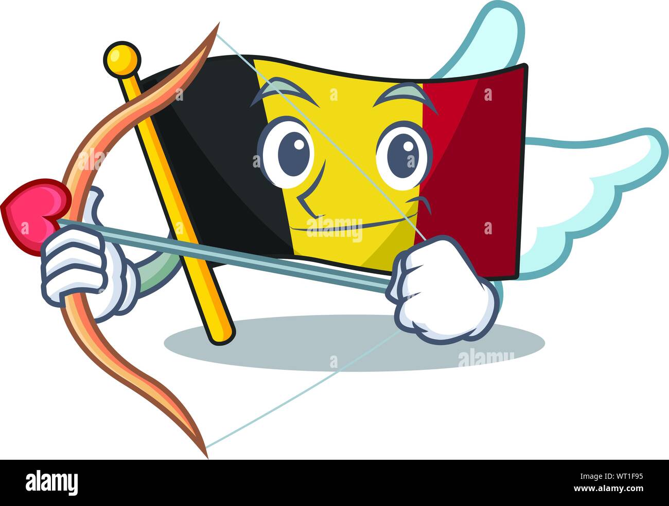 Cupid flag belgium character shaped the mascot vector illustration ...