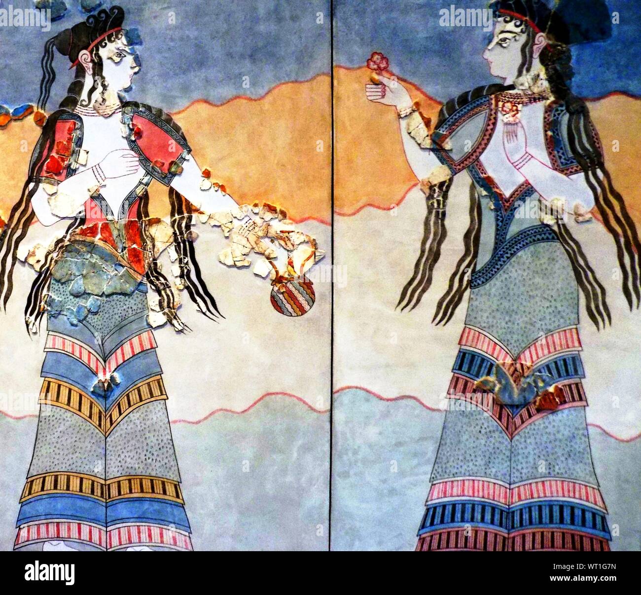 mosaic, fresco, ancient, Greece, Minoic, Mycenaean Stock Photo - Alamy