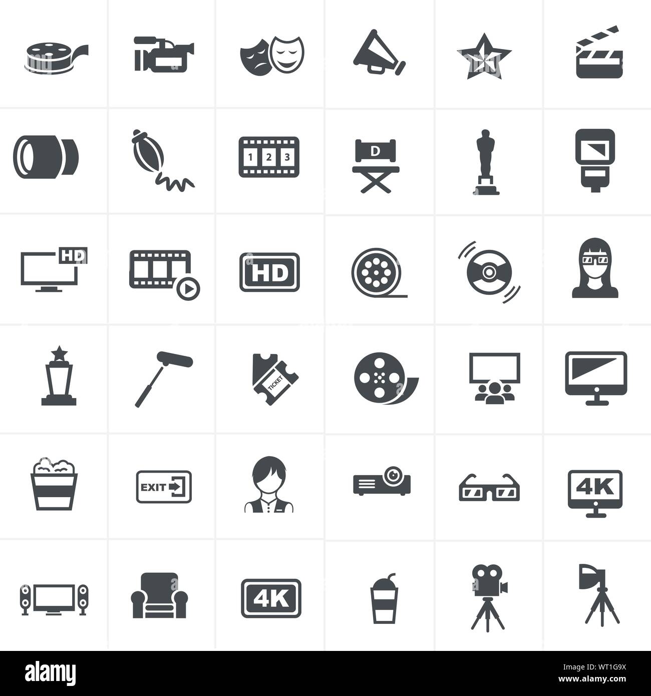 Cinema And Movie Icons Set Design Stock Vector Image & Art - Alamy