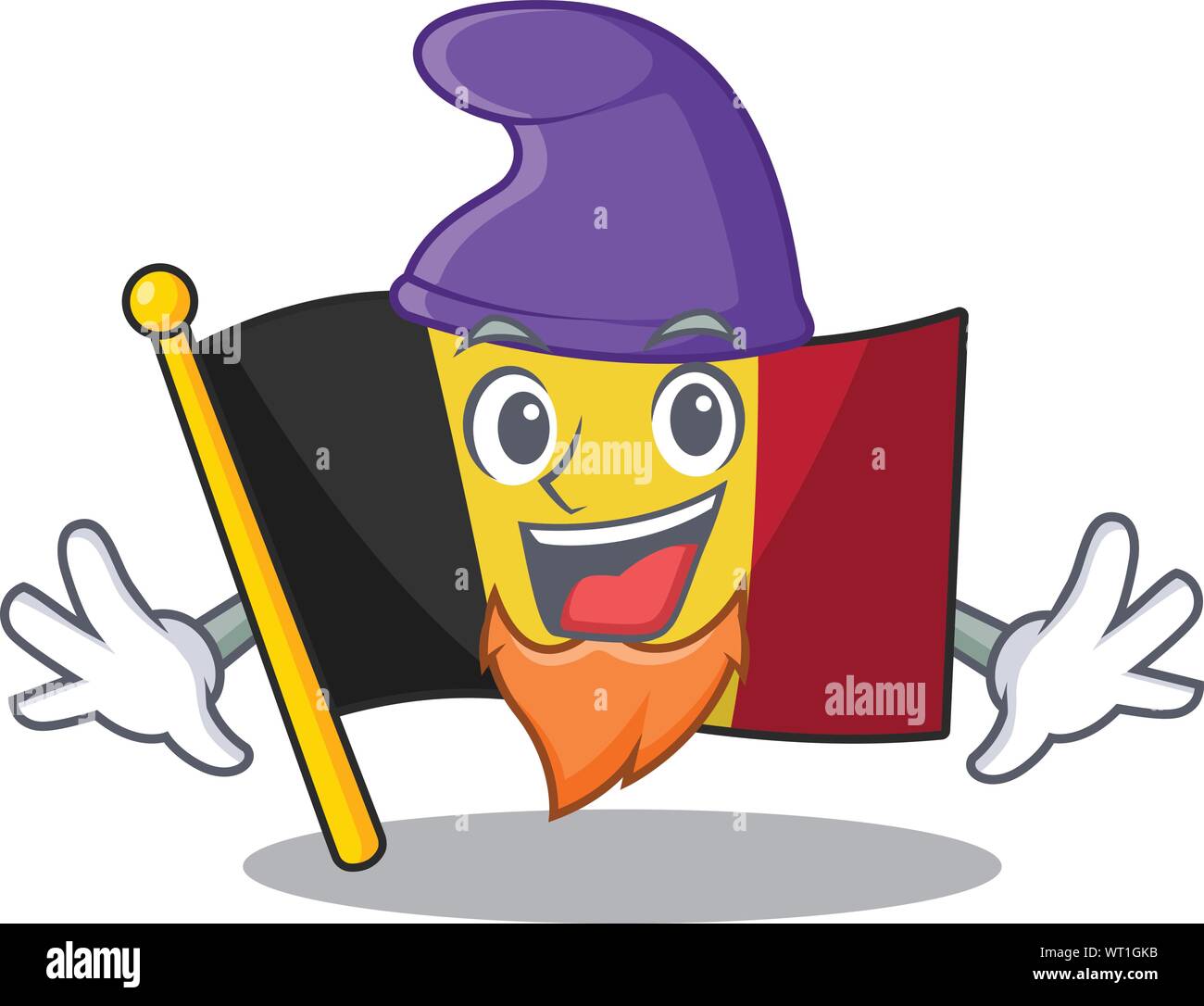 Elf flag belgium character shaped the mascot vector illustration Stock ...