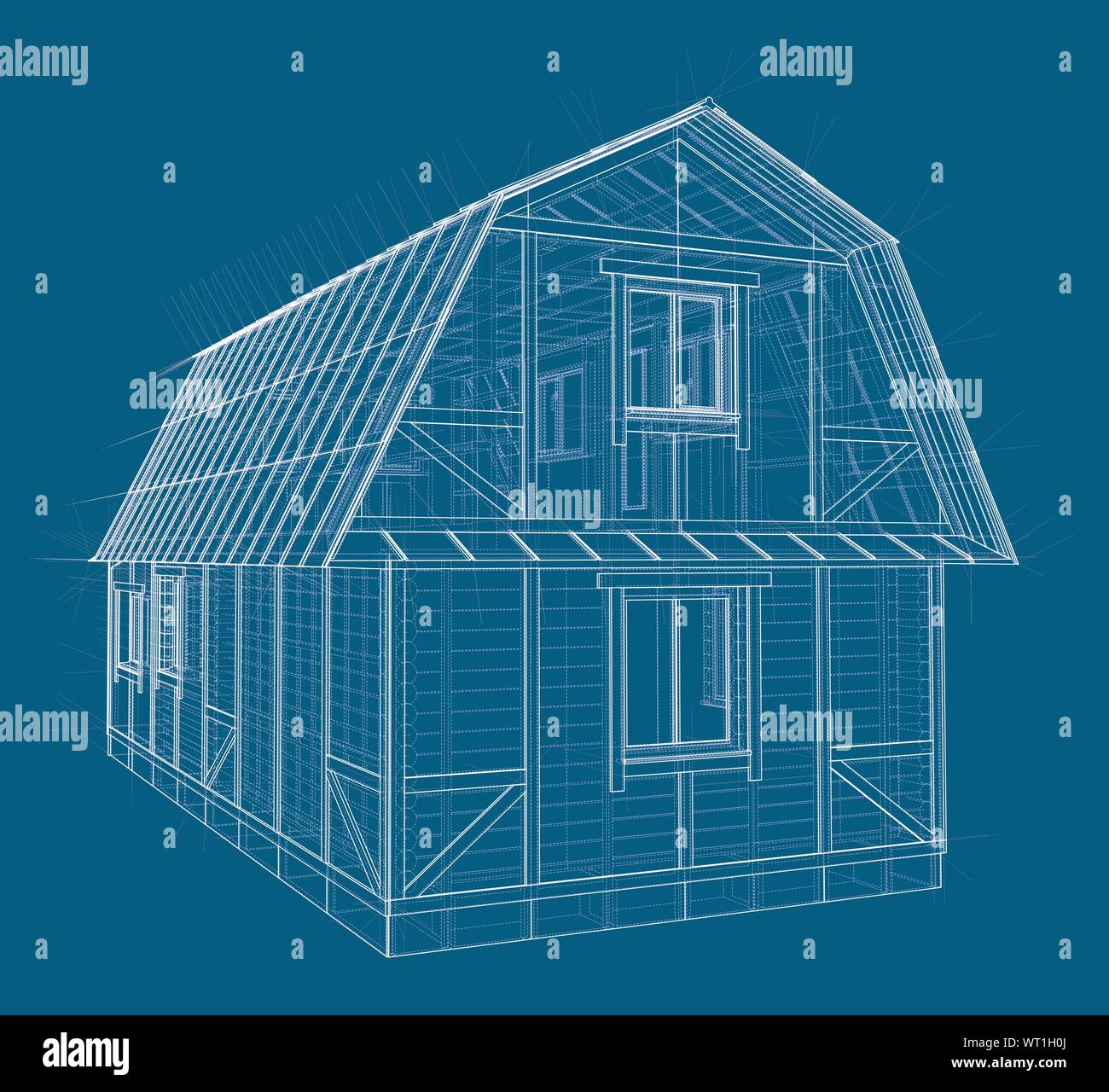 House sketch. Vector rendering of 3d Stock Vector Image & Art - Alamy