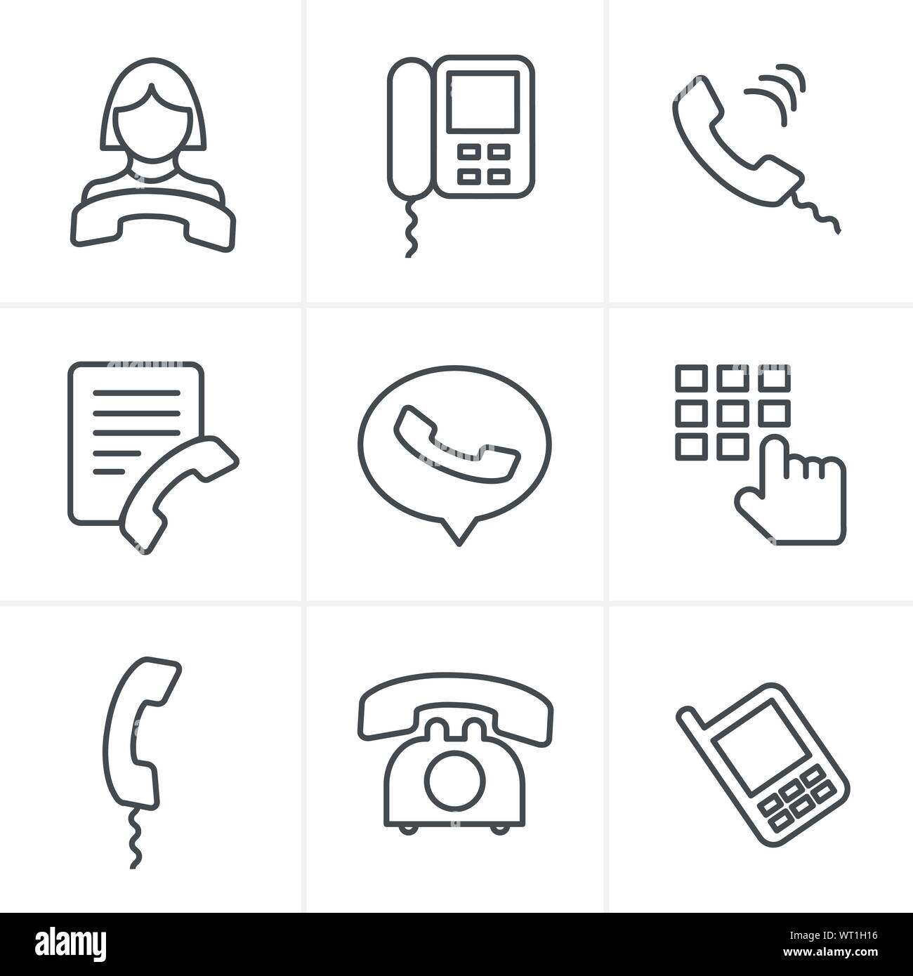 Line Icons Style Phone icons Stock Vector Image & Art - Alamy